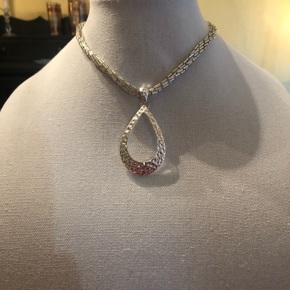 George | Jewelry | Vtg George Pure Silver Plated Teardrop Pendant ...